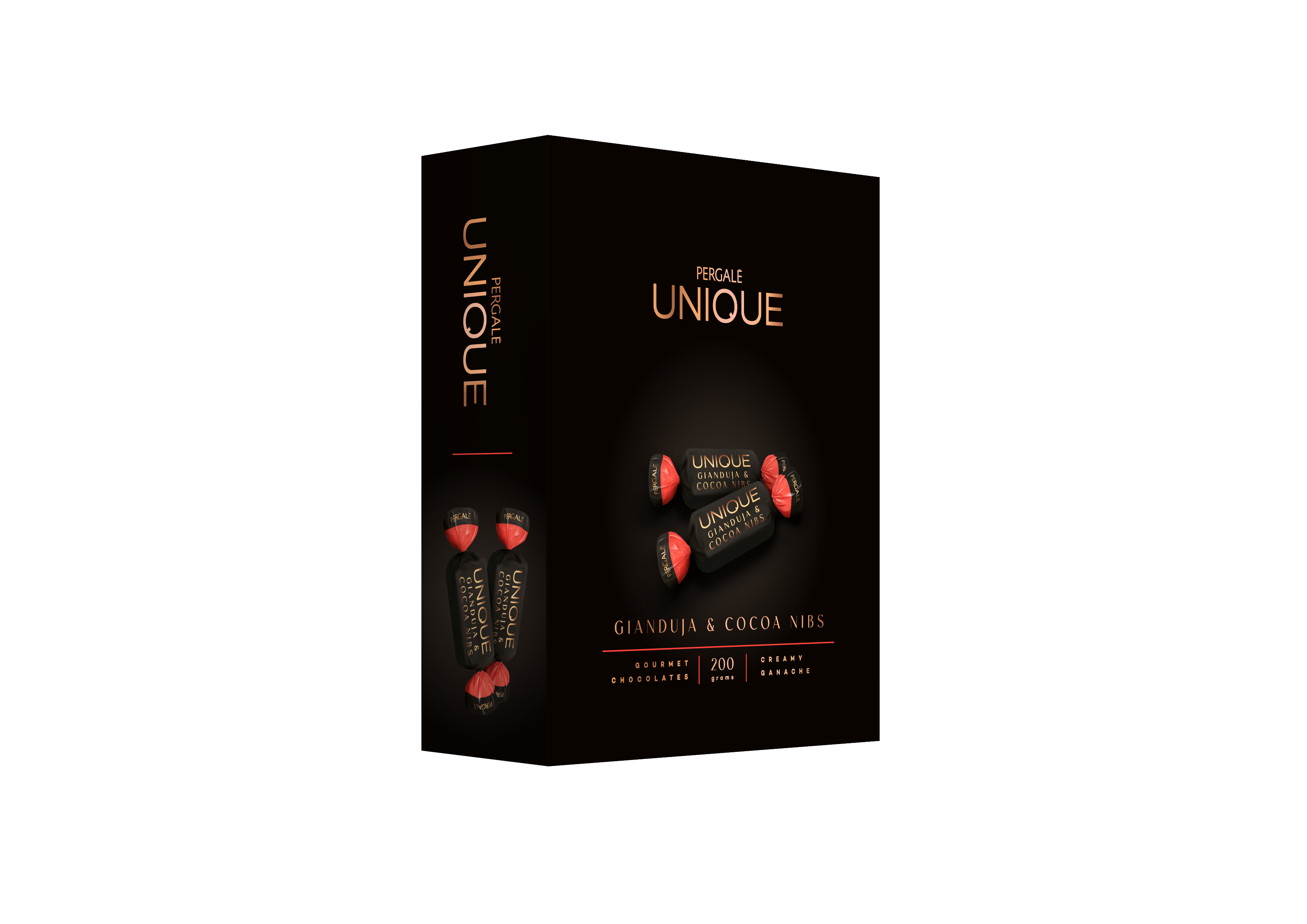 Saldainiai UNIQUE GIANDUJA COCOA NIBS Pergale