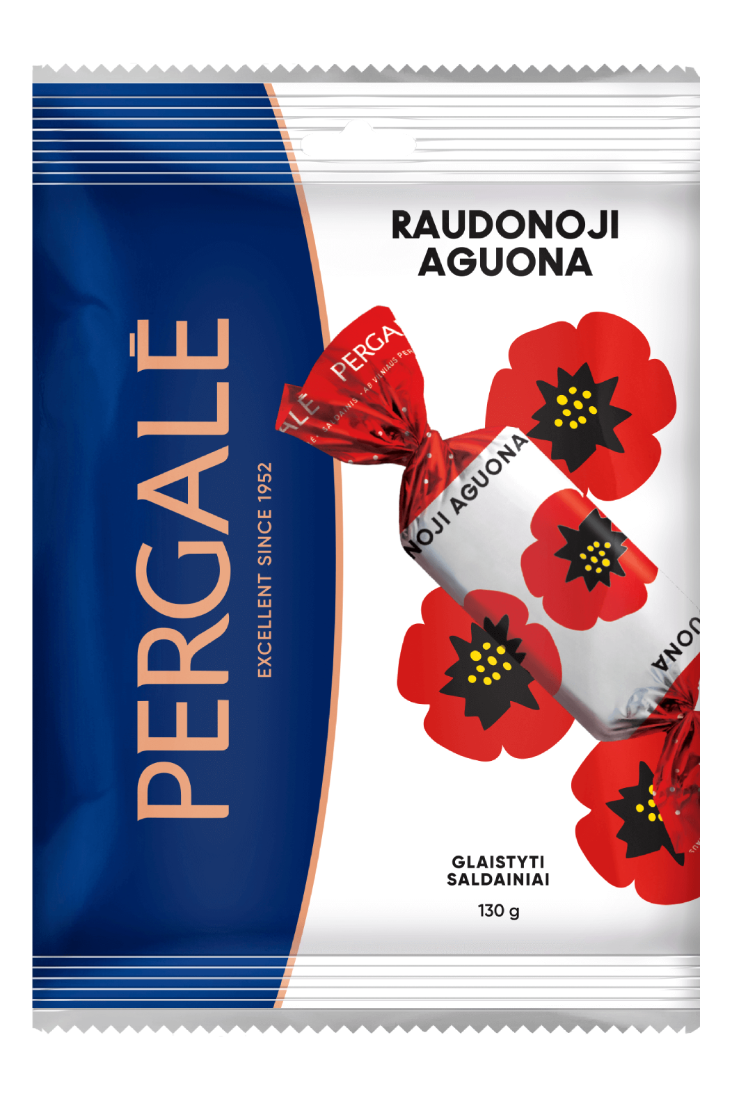 Saldainiai PERGALĖ RAUDONOJI AGUONA 130g - Pergalė